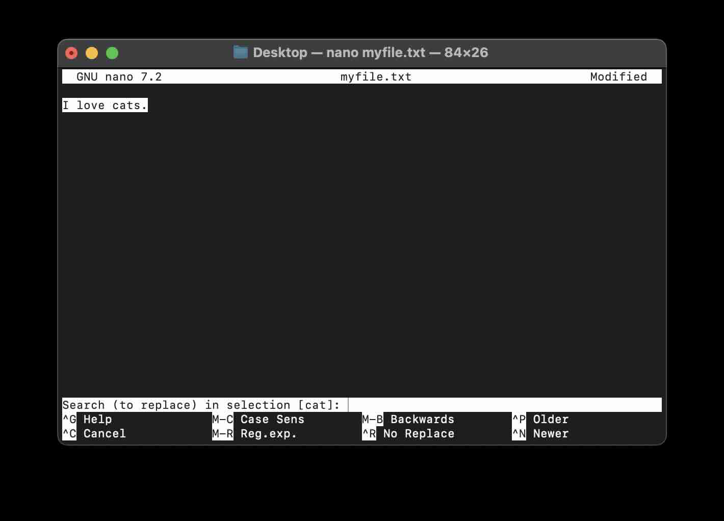 Perform Find And Replace In Nano Text Editor